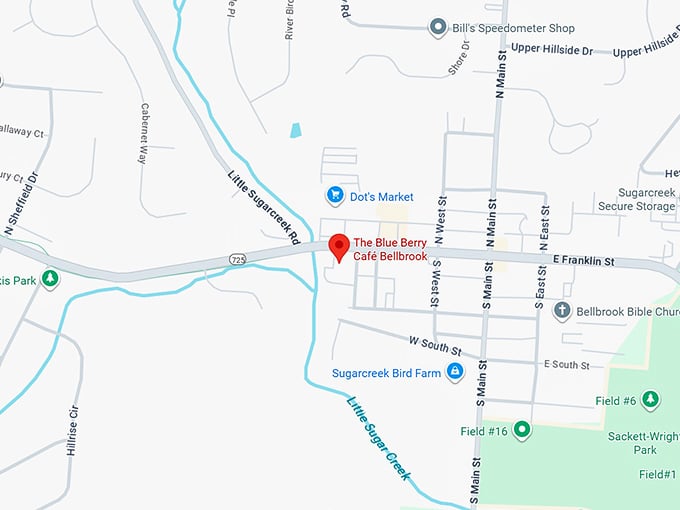 the blue berry café bellbrook map