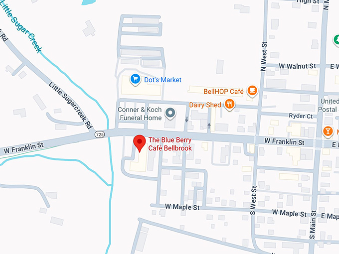 16. the blue berry caf&eacute; bellbrook map