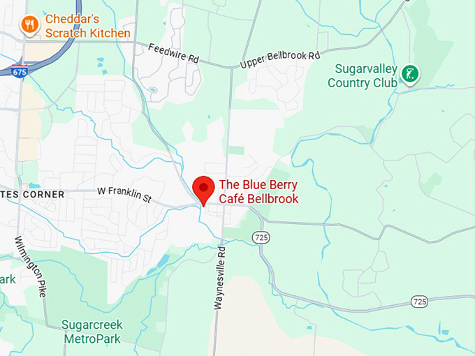 16. the blue berry caf&eacute; bellbrook map