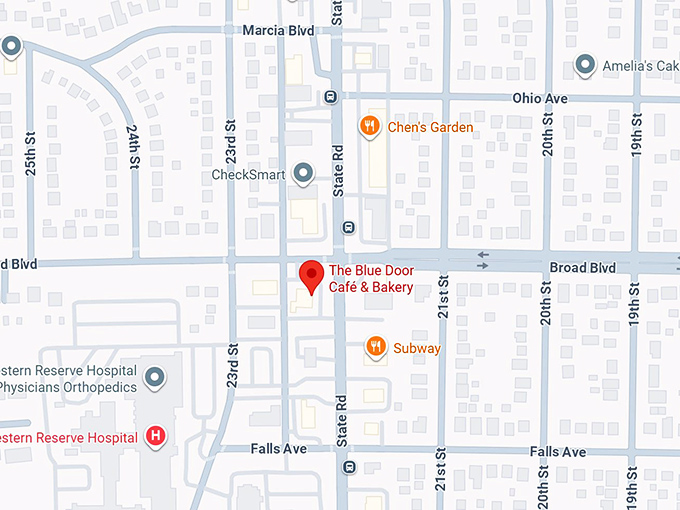 16. the blue door caf&eacute; & bakery map