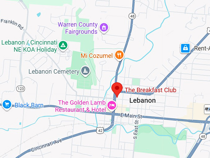 16. the breakfast club diner map