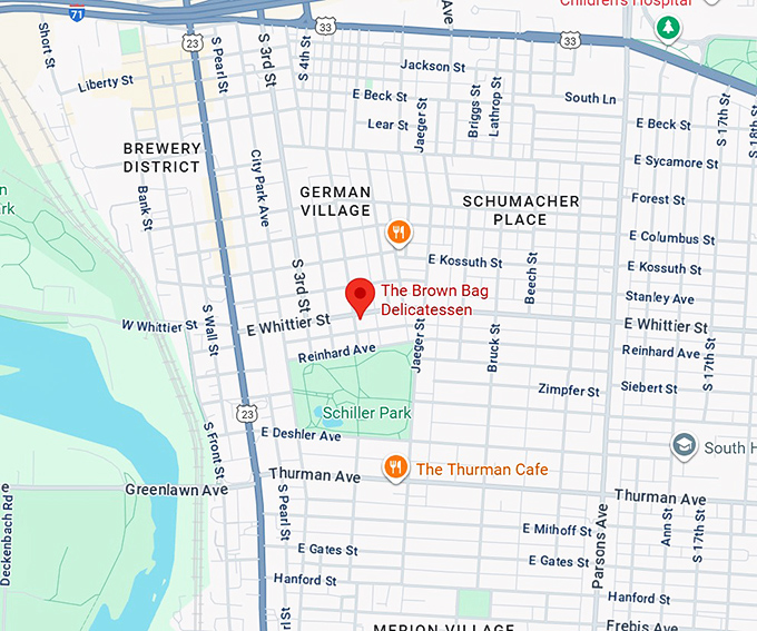 16. the brown bag delicatessen map