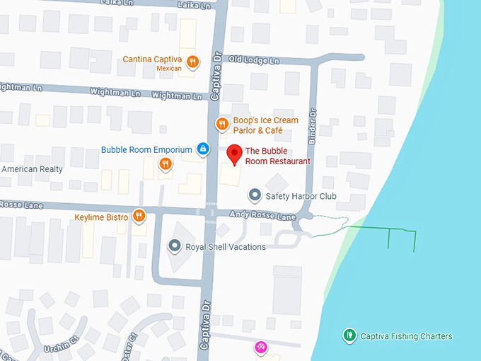 16. the bubble room restaurant map