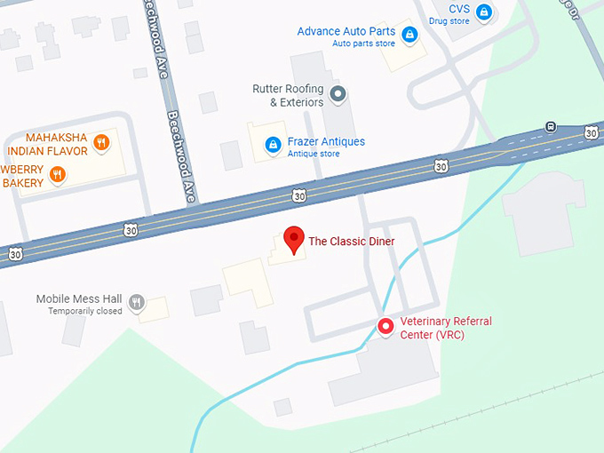 16. the classic diner map