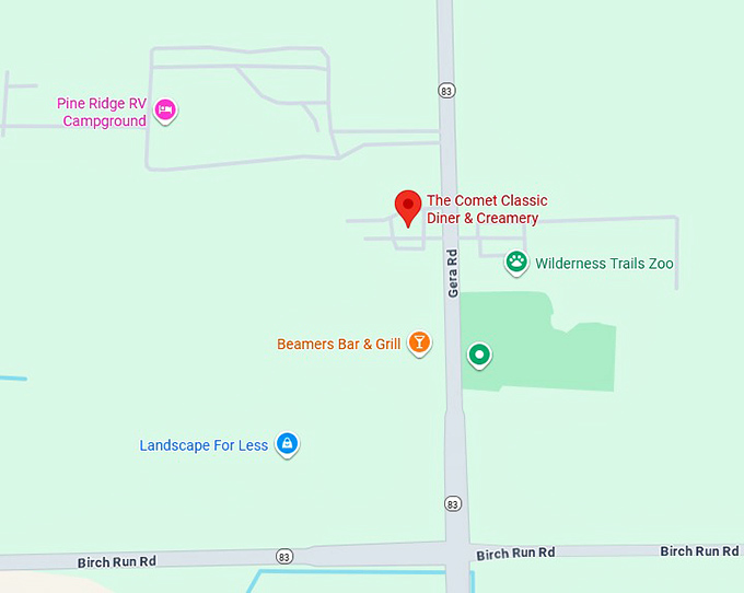 16. the comet classic diner & creamery map