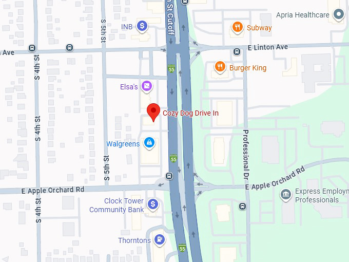 16. the cozy dog drive in map