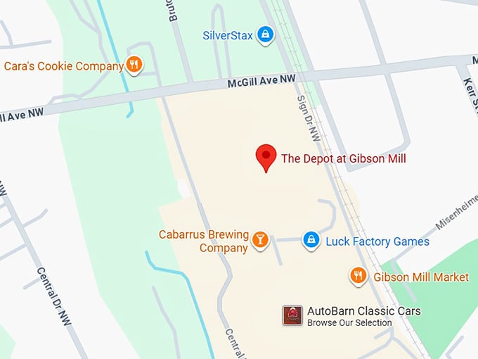 16. the depot at gibson mill map