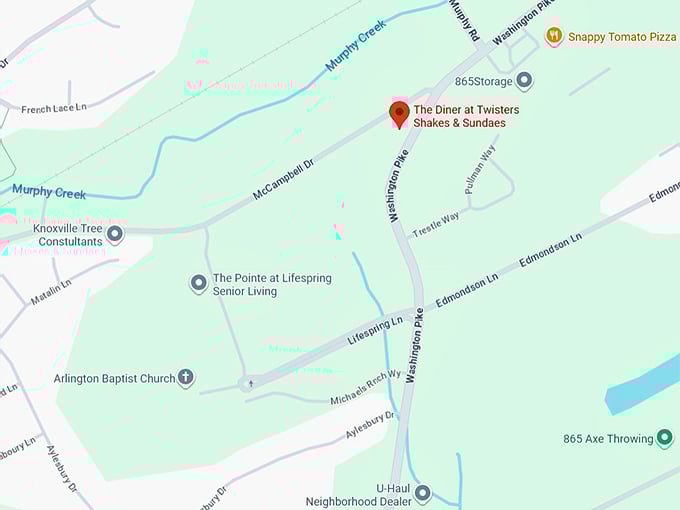 16. the diner at twisters shakes & sundaes map