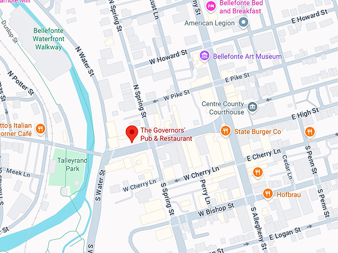 16. the governors' pub & restaurant map