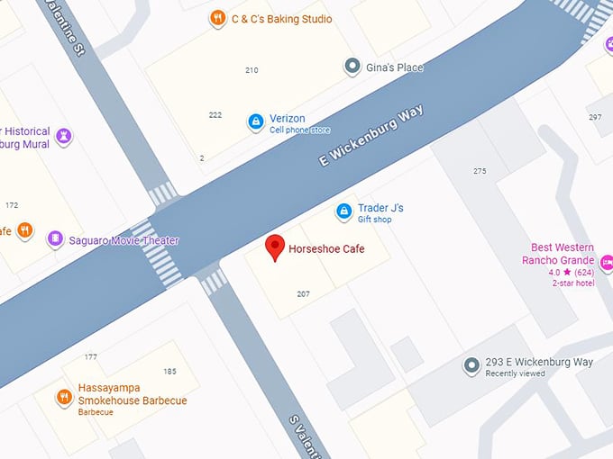 16. the horseshoe cafe map