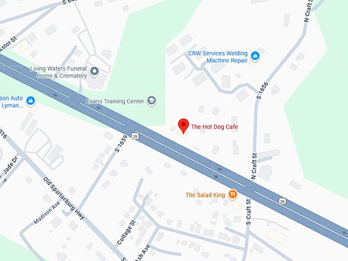 16. the hot dog cafe map