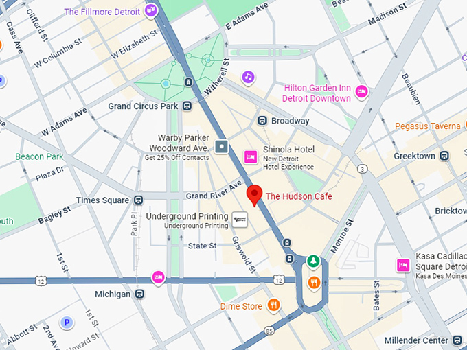 16. the hudson cafe map