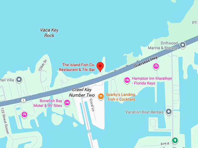 16. the island fish co. restaurant & tiki bar map