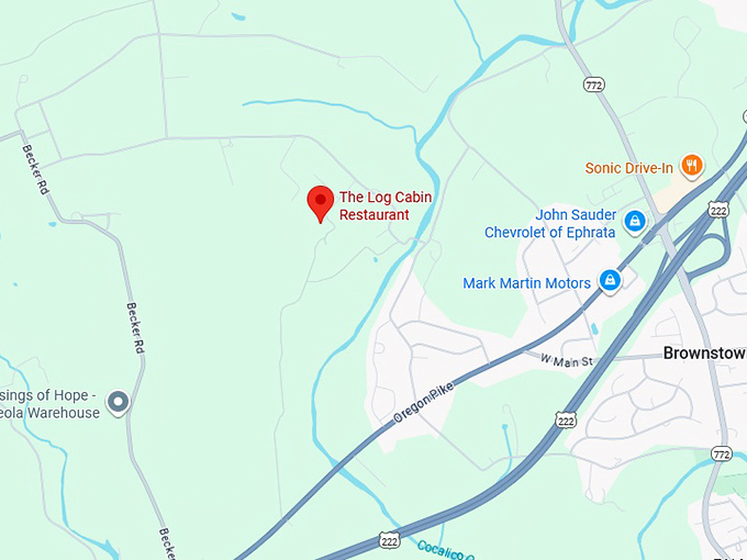 16. the log cabin restaurant map