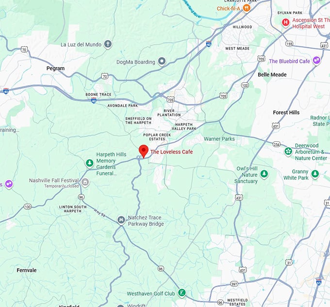 16. the loveless cafe map