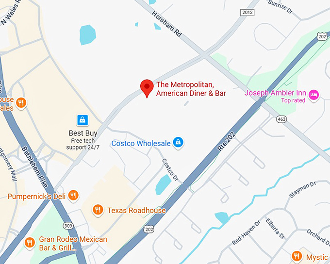 16. the metropolitan, american diner & bar map