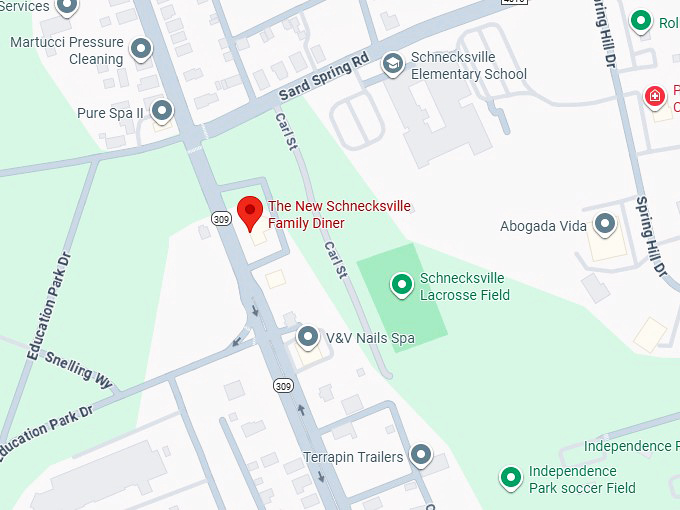 16. the new schnecksville family diner map