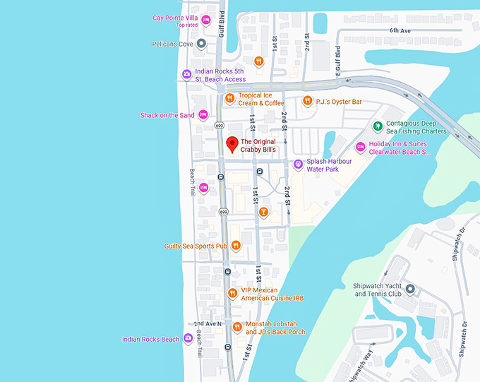 16. the original crabby bill's map