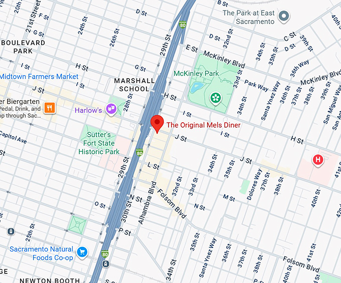 16. the original mels diner map