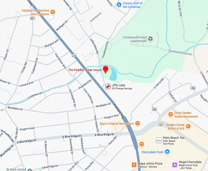 16. the peddler steak house map