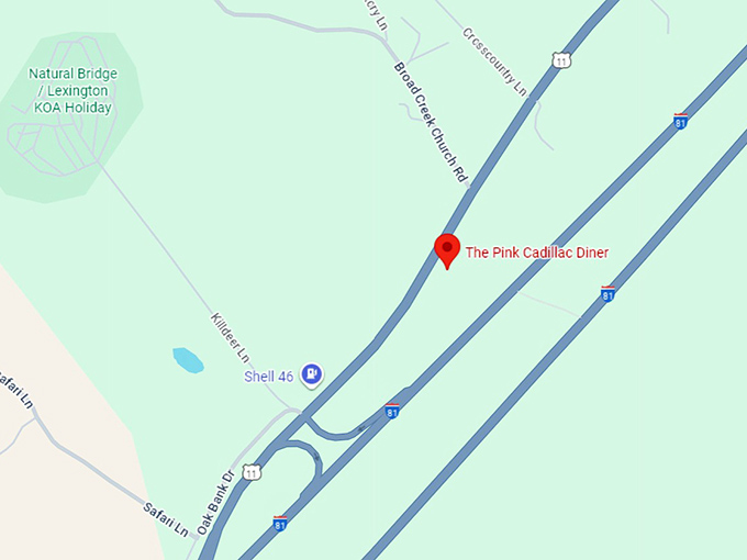 16. the pink cadillac diner map