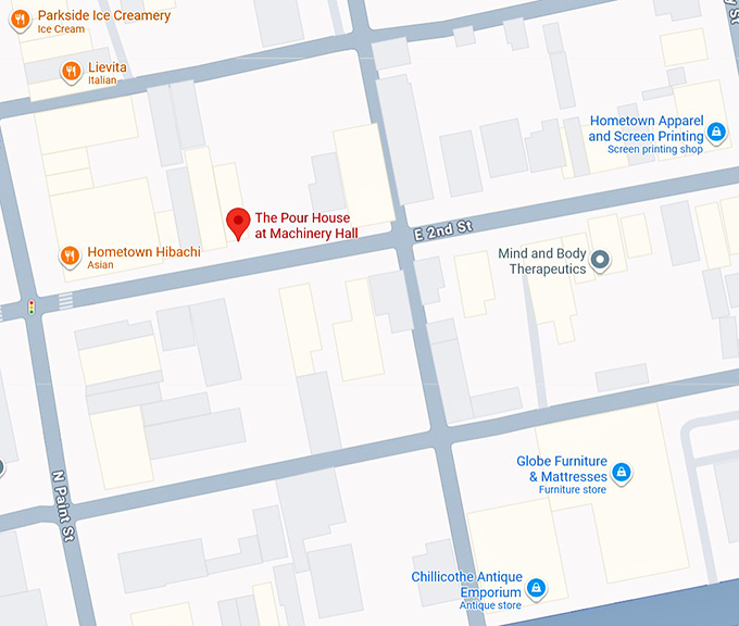 16. the pour house at machinery hall map