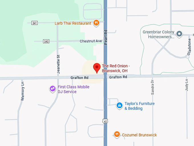 16. the red onion brunswick, oh map