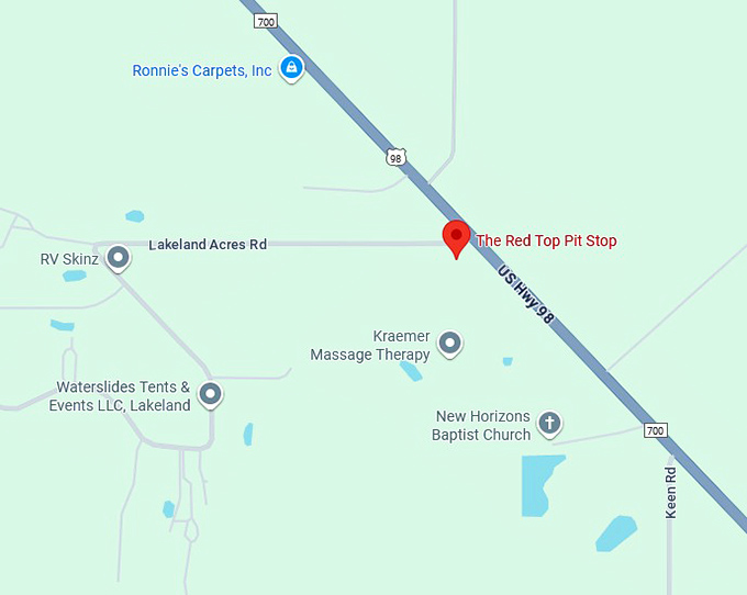 16. the red top pit stop map