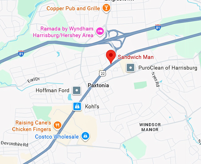 16. the sandwich man map