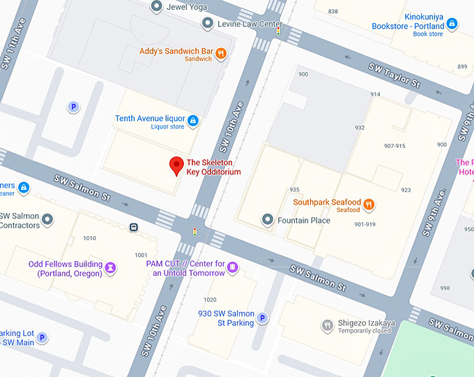 16. the skeleton key odditorium (939 sw 10th ave) map