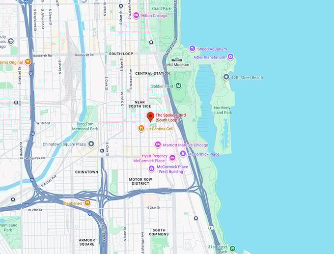 16. the spoke & bird (south loop) map