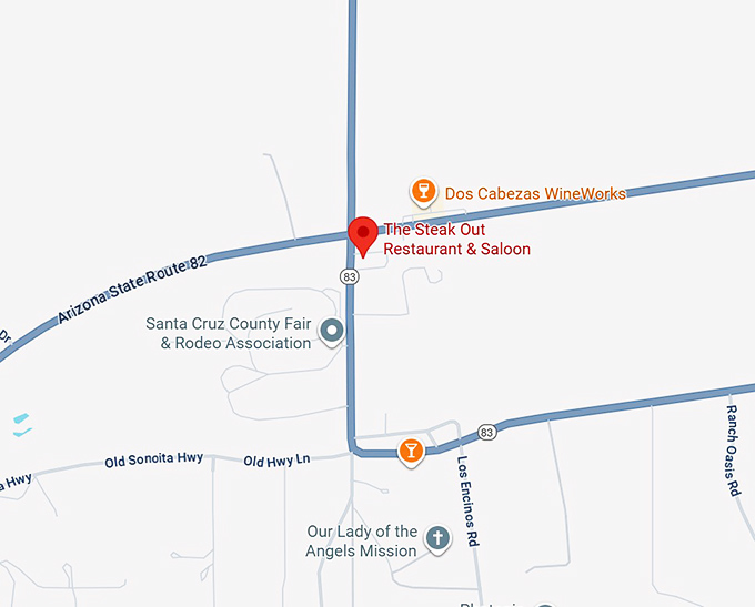 16. the steak out restaurant & saloon map