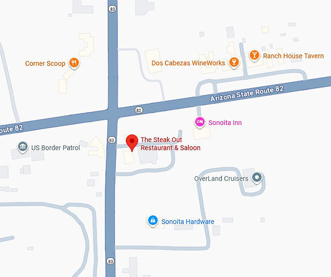 16. the steak out restaurant & saloon map