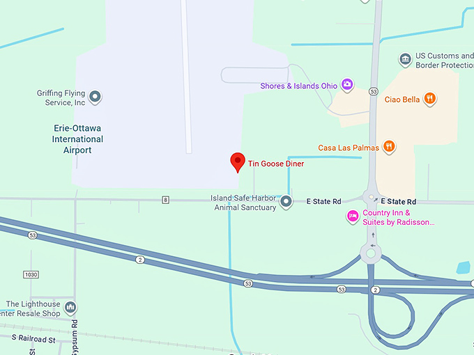 16. the tin goose diner map