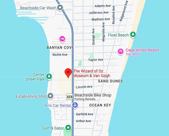 16. the wizard of oz museum & van gogh map