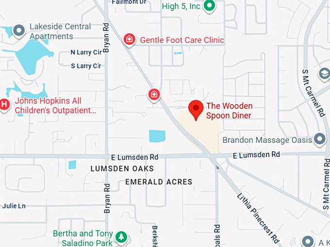 16. the wooden spoon diner map