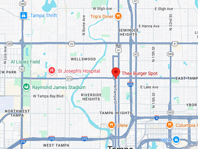 16. thee burger spot map