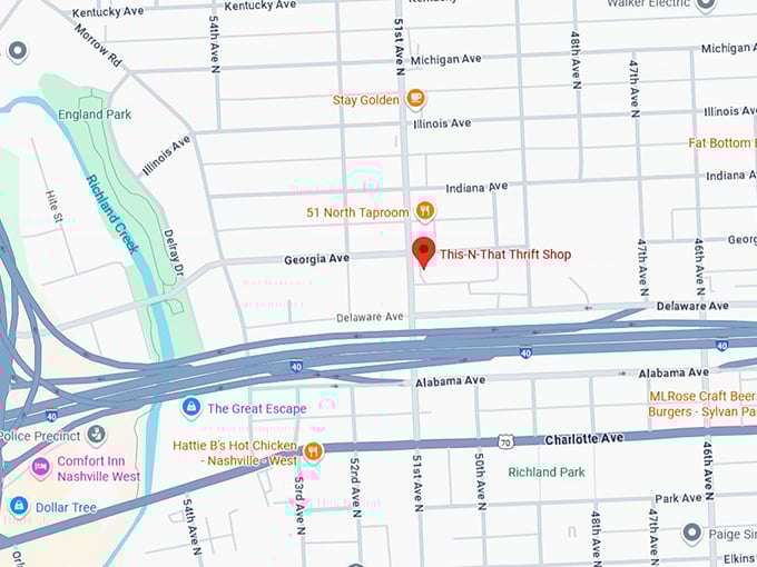 16. this 'n that thrift shop map