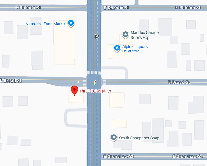 16. three coins diner map