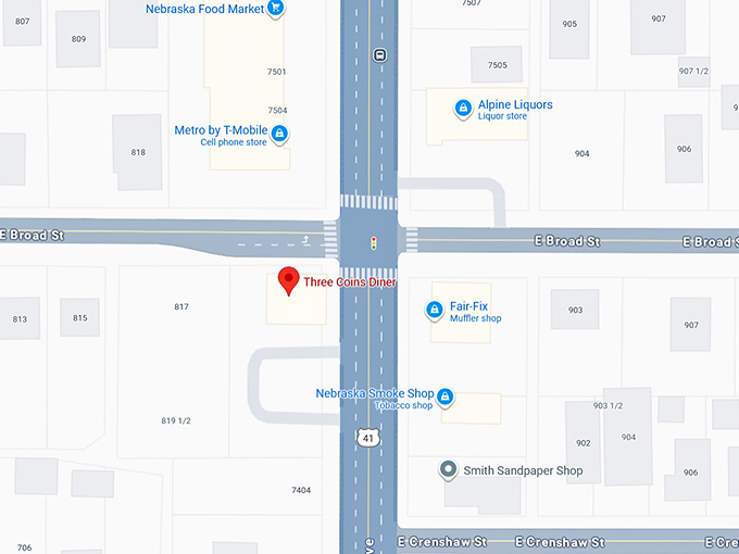 16. three coins diner map