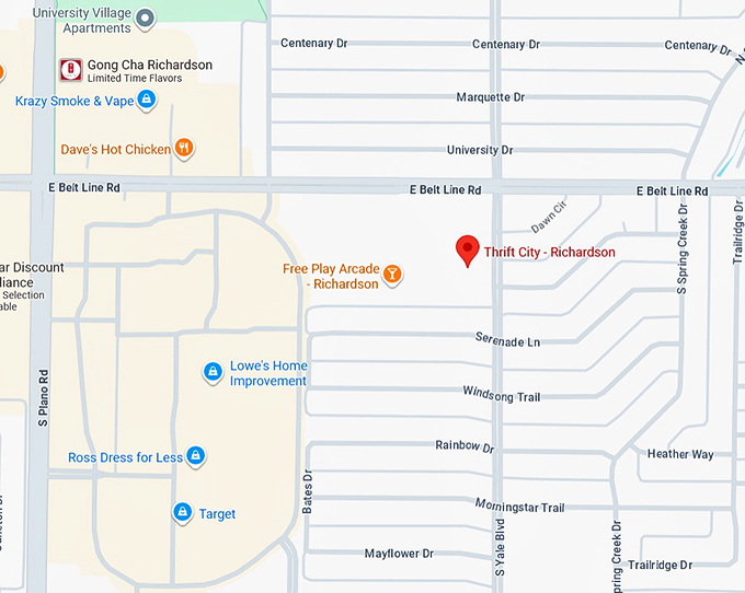 16. thrift city richardson map