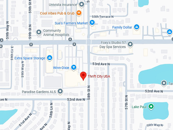 16. thrift city usa map