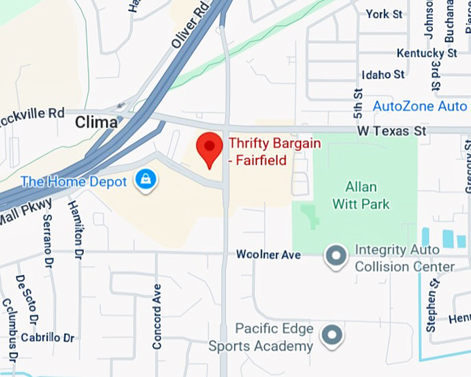 16. thrifty bargain fairfield map