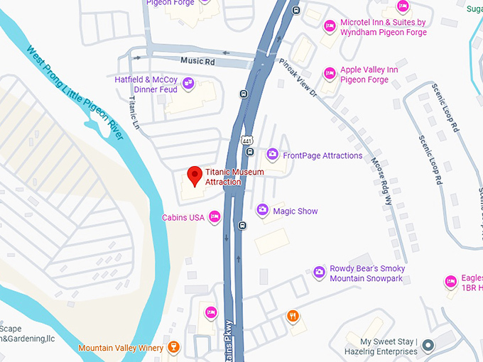 16. titanic museum attraction map