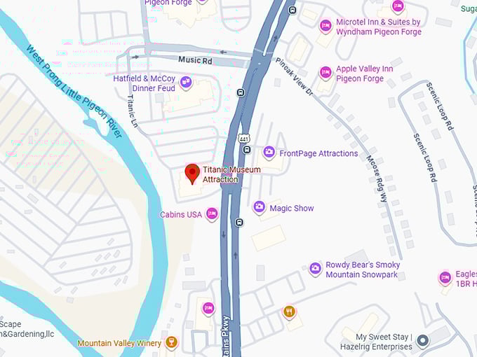 16. titanic museum attraction map