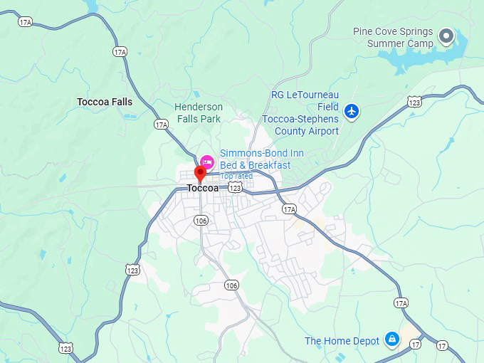 16. toccoa map