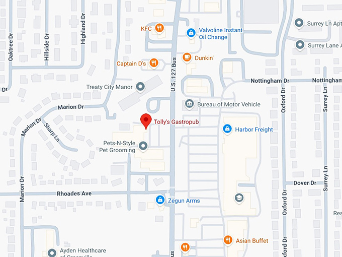 tolly's gastropub map