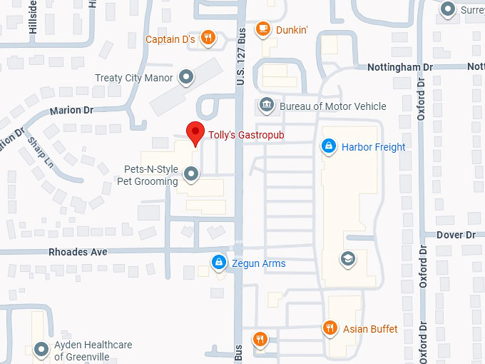 16. tolly's gastropub map