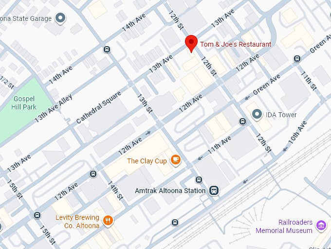 16. tom & joe's restaurant map