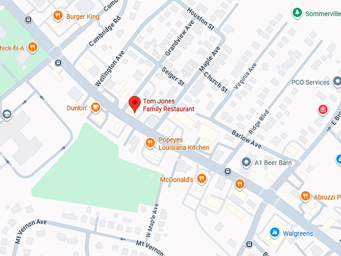 16. tom jones family restaurant map